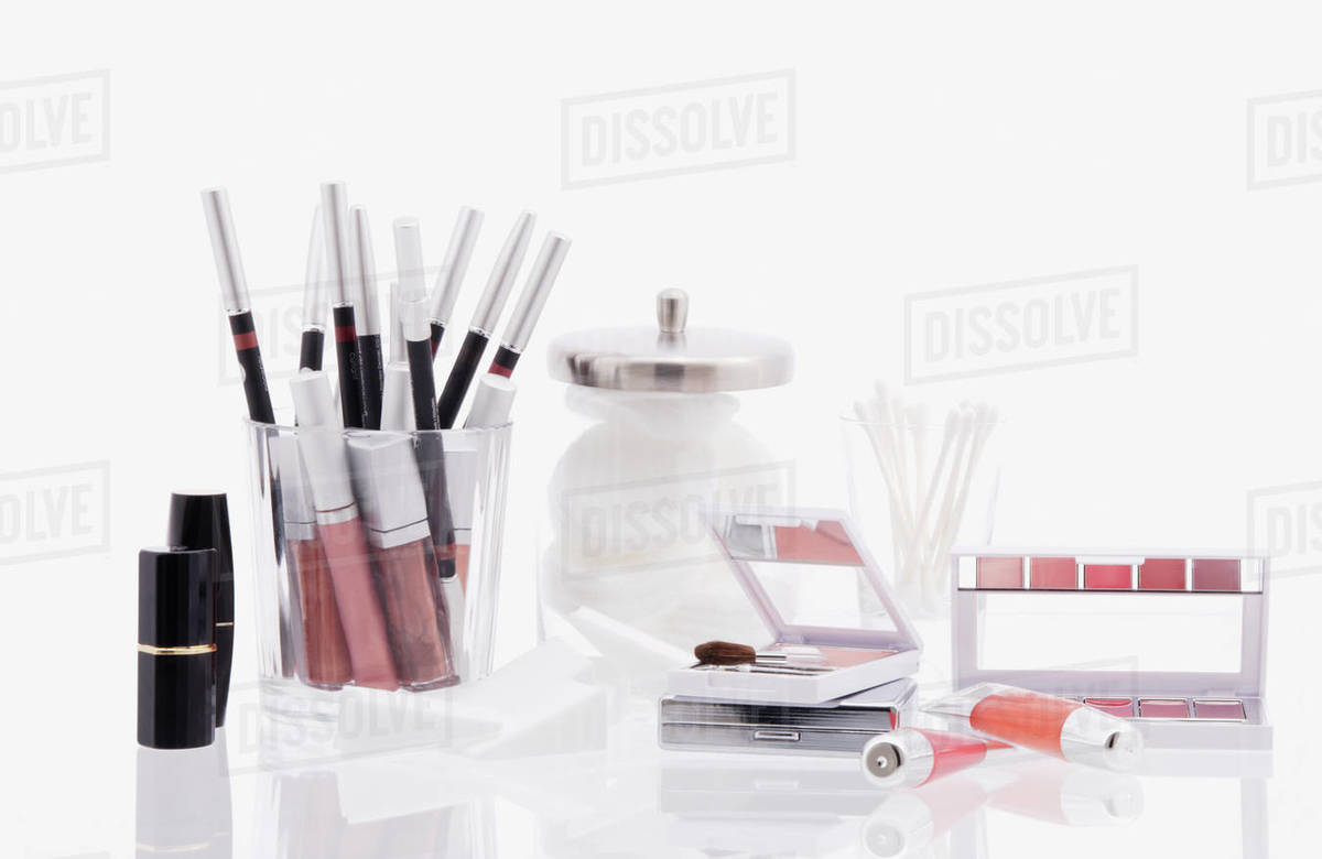 Studio shot of assorted makeup - Stock Photo - Dissolve