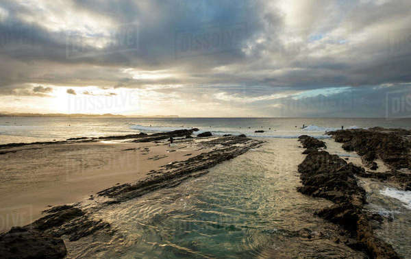 Rock pools on the beach at Snapper Rocks Beach - Royalty-free Stock ...