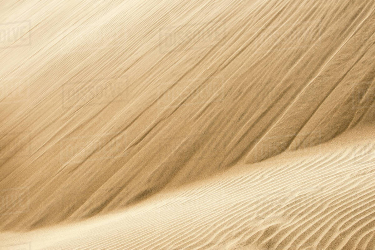Sand dune ripple formations on Isla Magdalena, Baja California - Stock ...