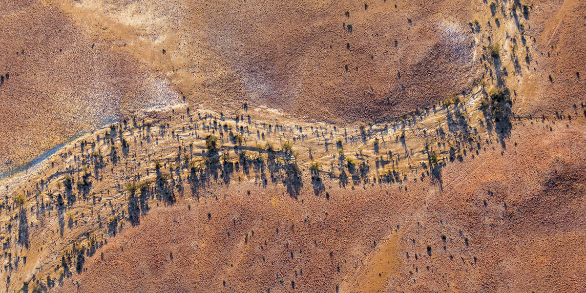 Dry arid landscape from central South Australia. Aerial images over the ...