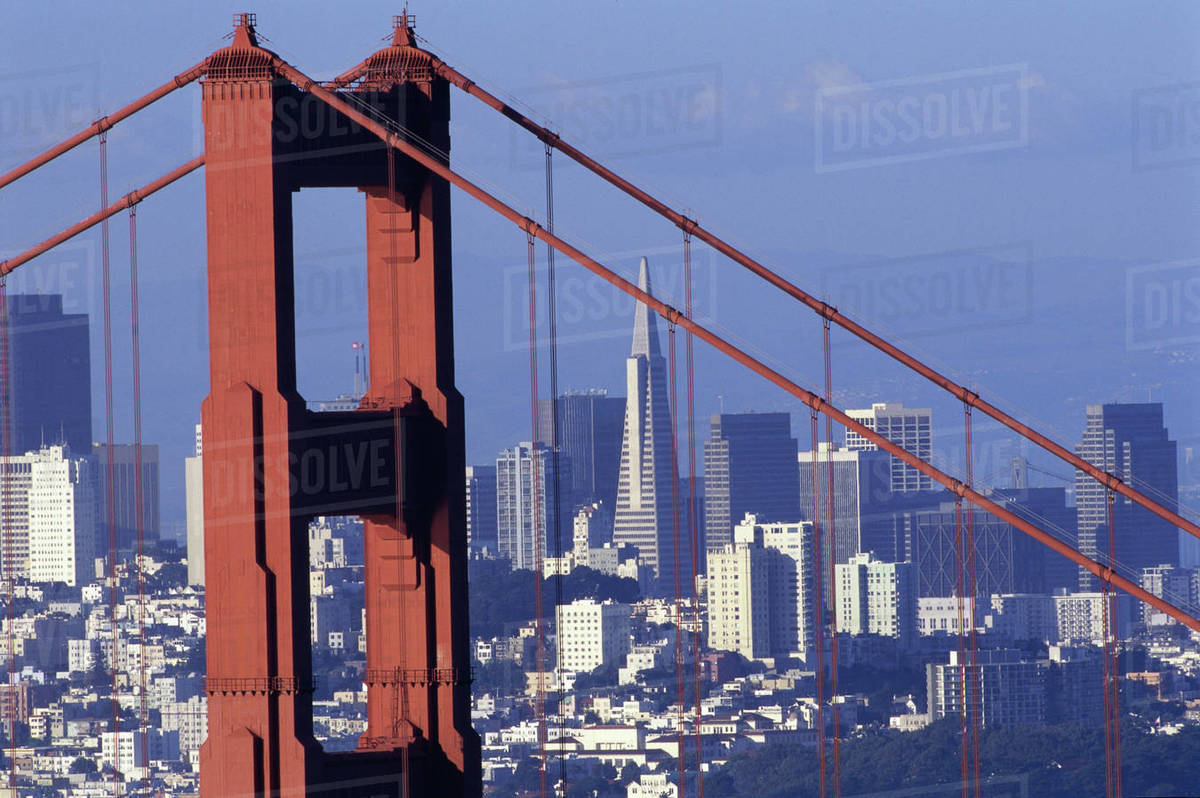 Close-up of Golden Gate Bridge, San Francisco, California, USA ...