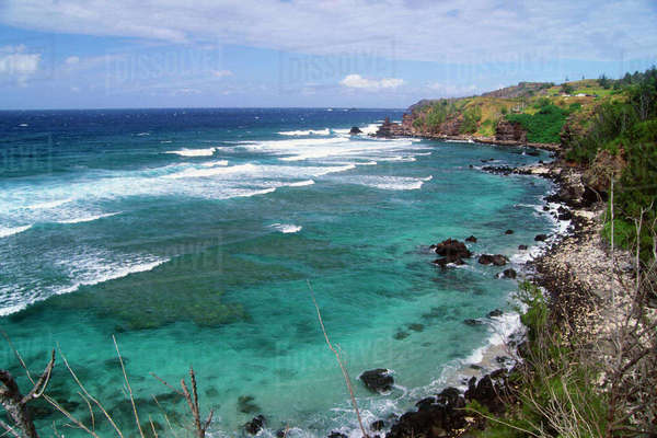 Hawaii Islands, Maui, Black Rock Beach, Scenics view of beach - Royalty ...