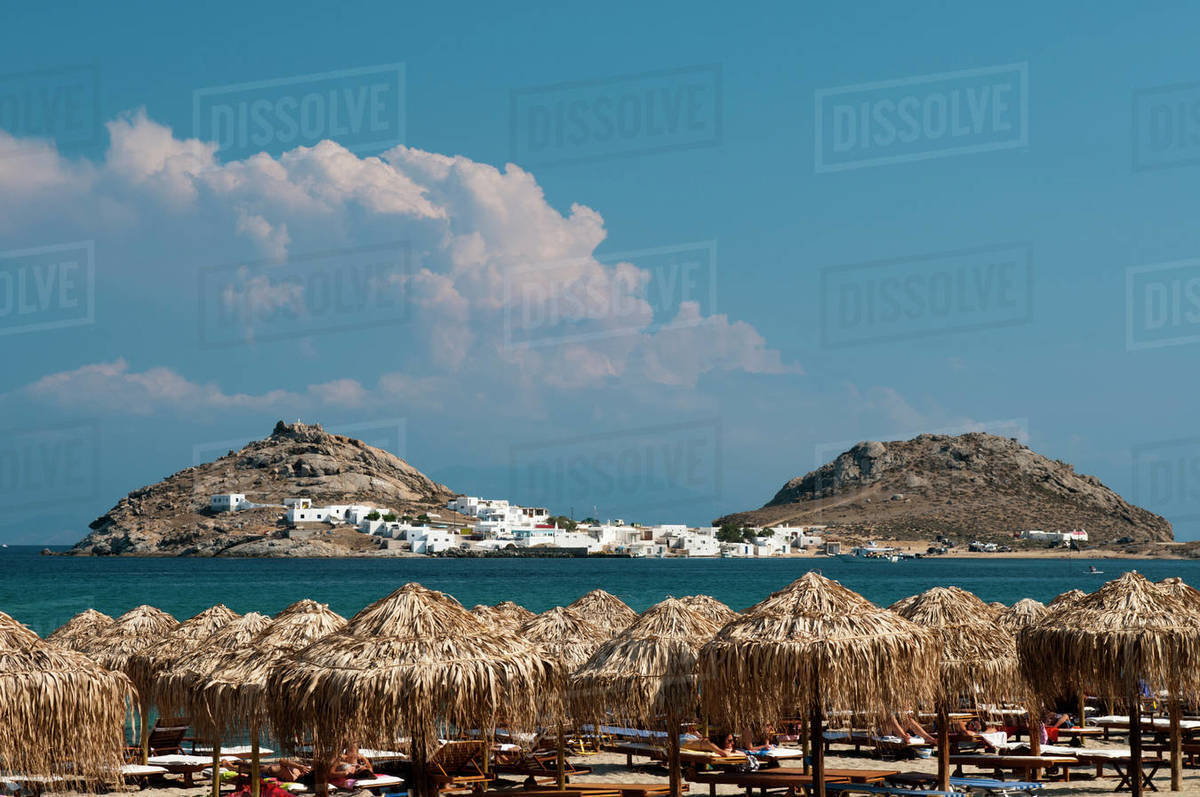 Cape Tarsanas from Kalafati Beach, Mykonos, Cyclades Islands, Greece ...