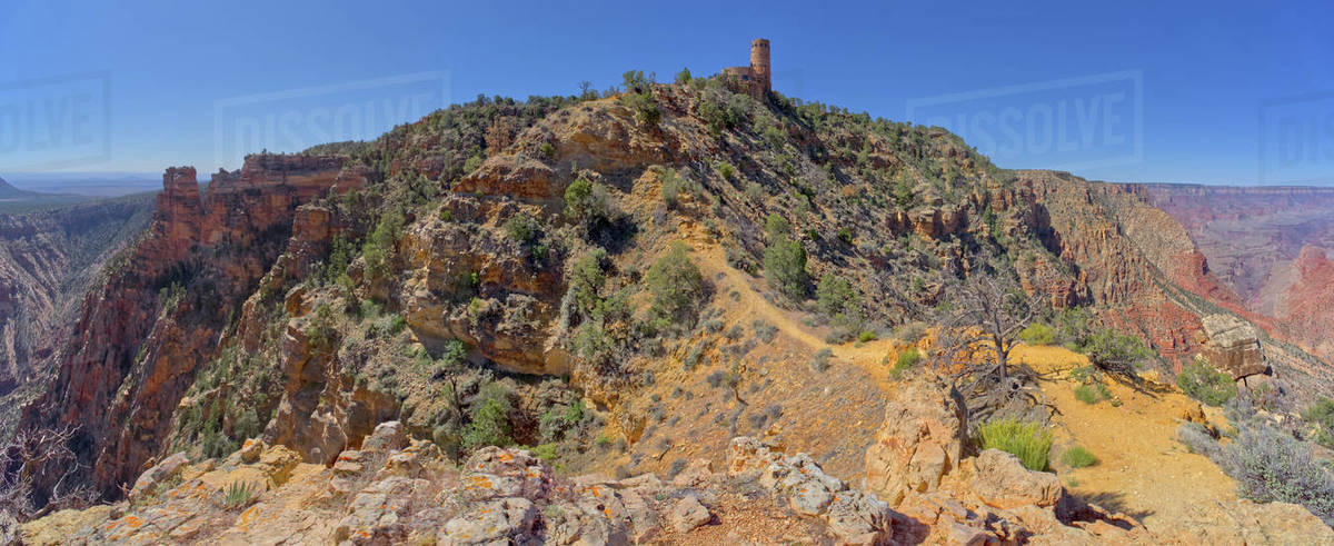 Historic Watch Tower at Desert View Point on Grand Canyon South Rim ...