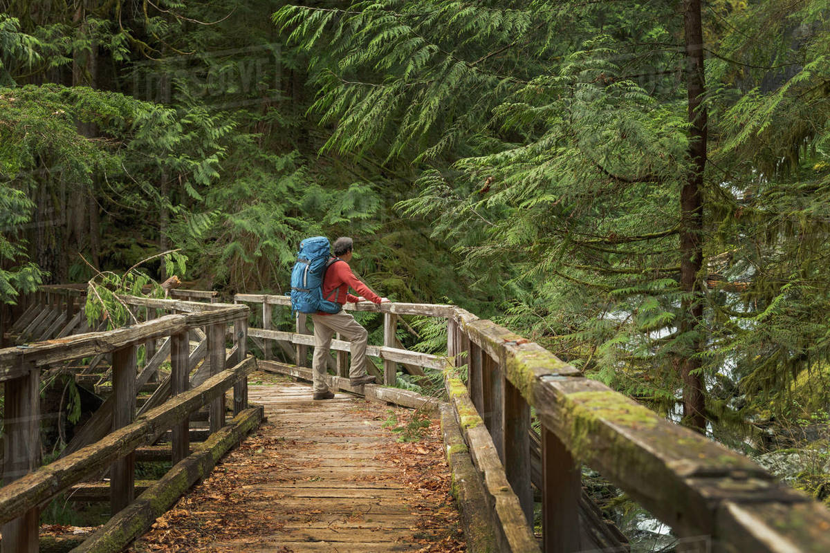 Hiker register kiosk at Baker Lake Trailhead, North Cascades Washington ...