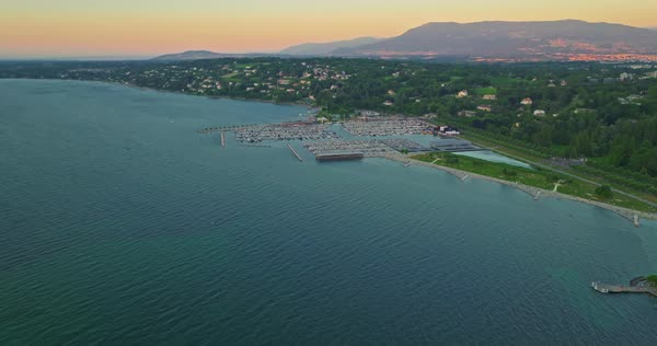Geneva has a large marina on the shores of Lake Geneva with large ...