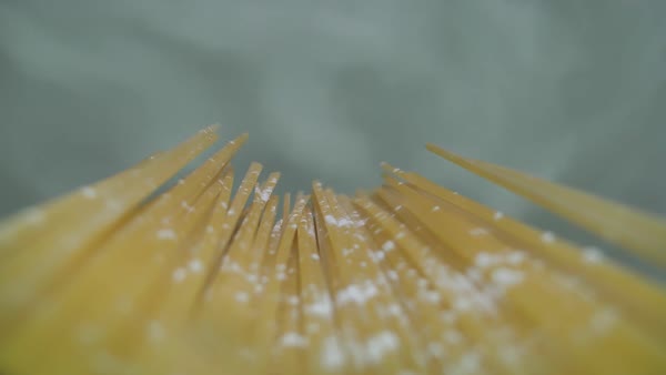 Falling Spaghetti Pasta into Water. High Angle View Overhead Shot - HD ...