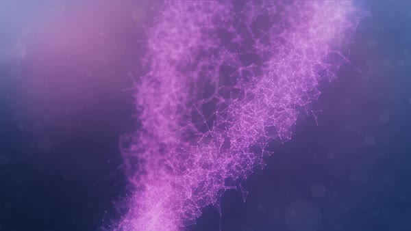 Seamless looping 3d animation of a rotating digital plexus DNA chain ...