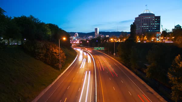Freeway Traffic Time Lapse Sequence Night Interstate 84 Westbound night ...