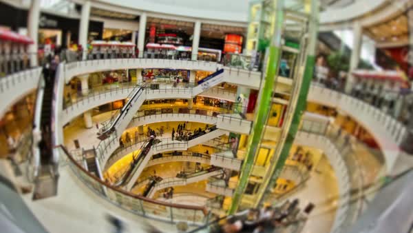 Mall Pedestrian Traffic Time Lapse Busy mall pedestrian traffic time ...