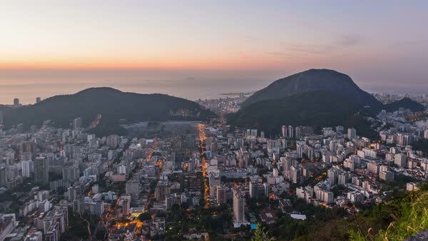 Rio Cityscape Time Lapse Sunrise Zoom Rio De Janeiro zooming cityscape ...
