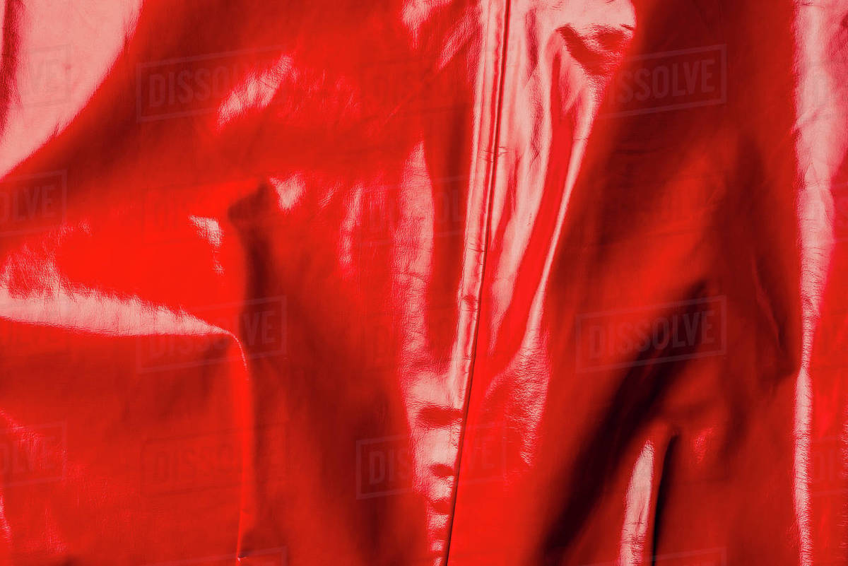 Top view of red leather shiny textile as background - Stock Photo ...