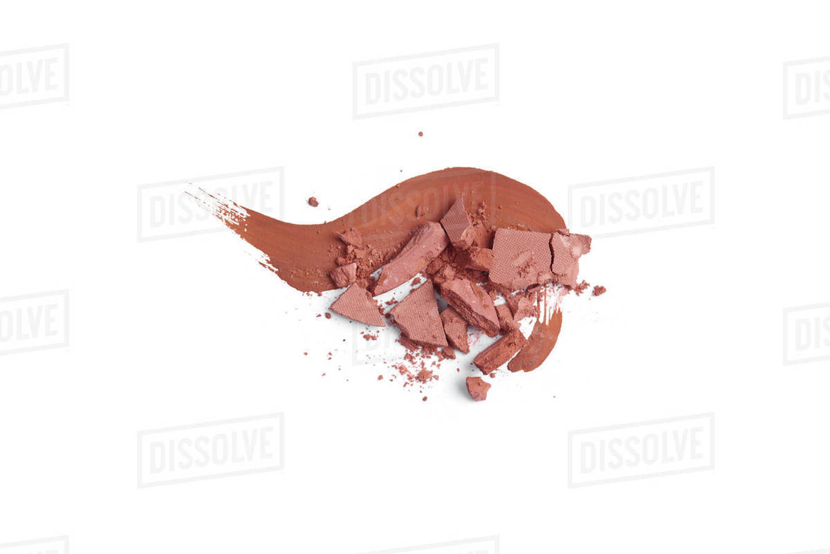 top view of brown blush with stroke on white background - Stock Photo ...