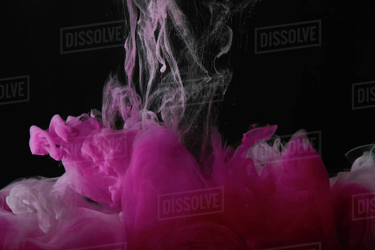 Black background with pink splash of paint - Stock Photo - Dissolve