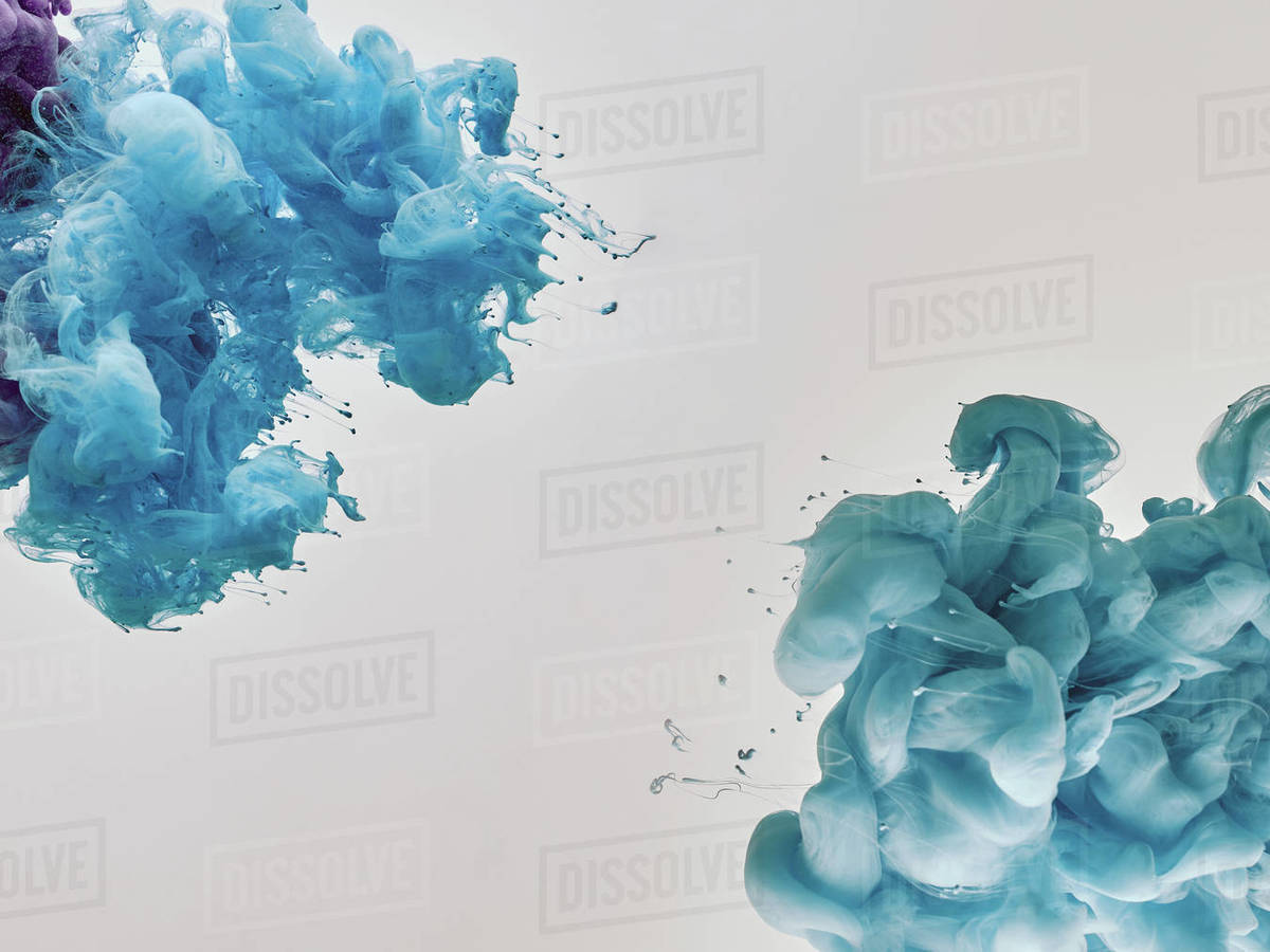 Blue splashes of paint on white background - Royalty-free Stock Photo ...