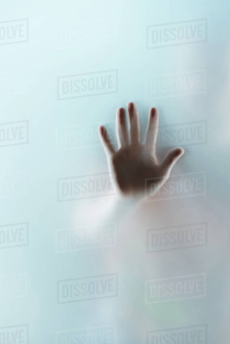 Cropped view of human hand touching glass, selective focus - Stock ...