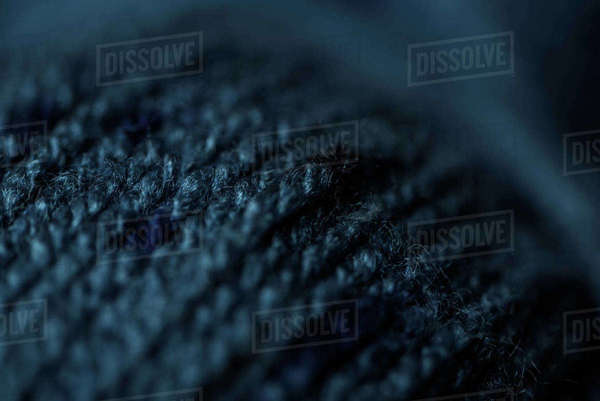 Full frame of blue yarn texture as background - Stock Photo - Dissolve