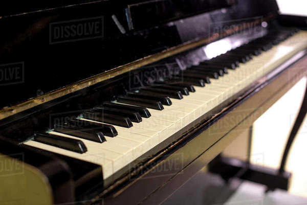 Horizontal close up view of piano keyboard - Royalty-free Stock Photo ...