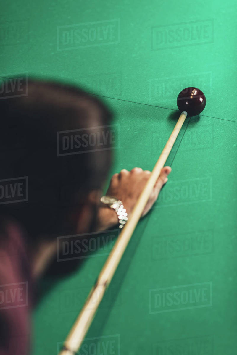 Back view of cropped man playing in Russian pool - Royalty-free Stock ...