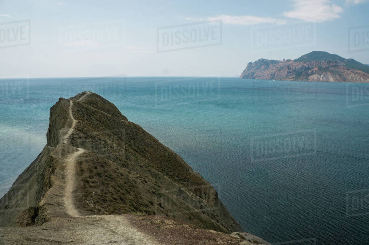 beautiful scenic landscape with cliff and sea - Royalty-free Stock ...