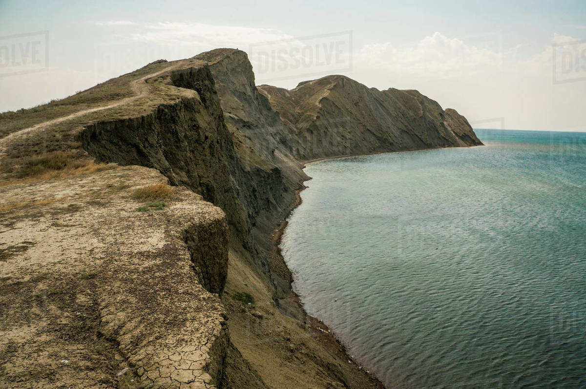 beautiful scenic landscape with cliff and sea - Royalty-free Stock ...