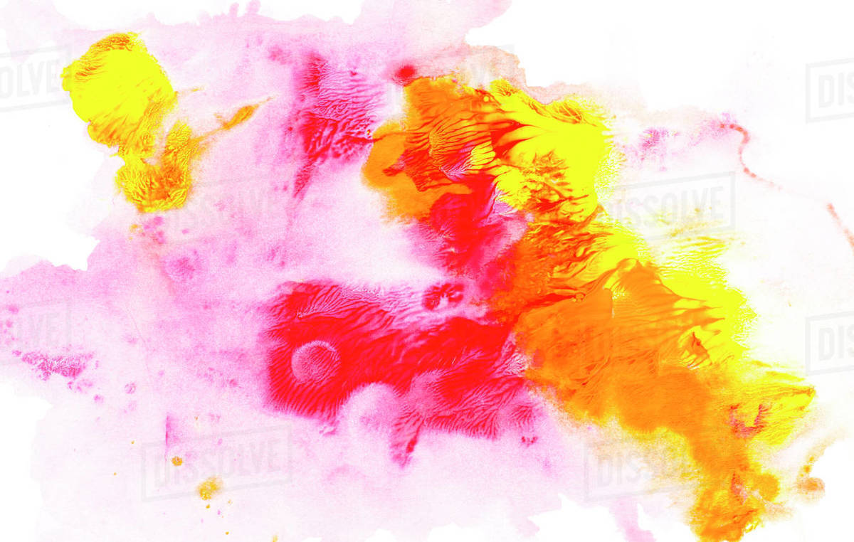 Abstract painting with bright colorful paint spots on white - Stock ...