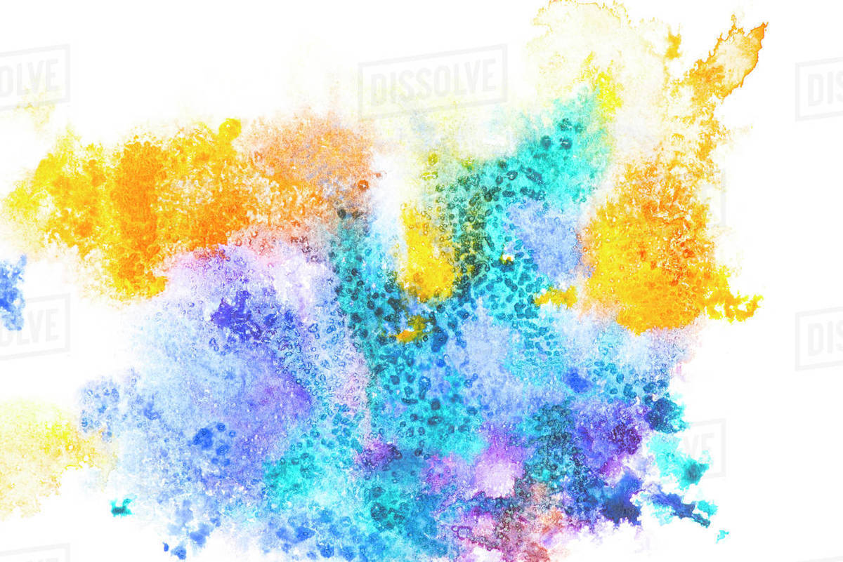 Abstract painting with colorful paint spots on white - Royalty-free ...