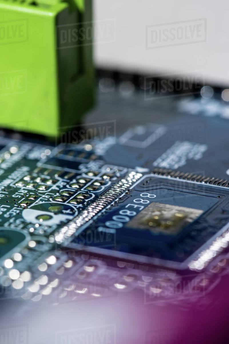 close up view of computer motherboard with chip - Royalty-free Stock ...