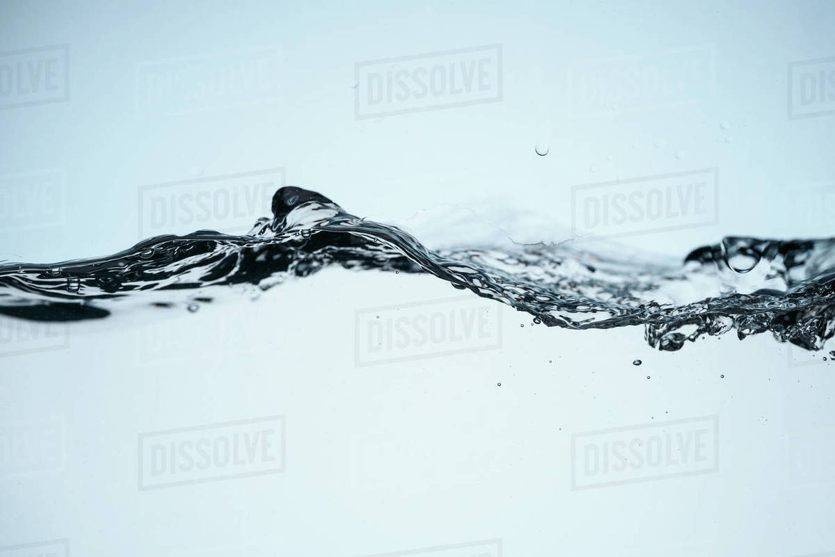 Minimalistic background with flowing water, isolated on white - Stock ...