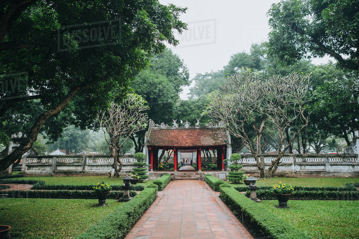 Hanoi, Vietnam - 03 January, 2018: architecture of traditional ancient ...