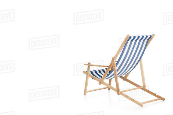 Rear view of one beach chair, isolated on white - Royalty-free Stock ...
