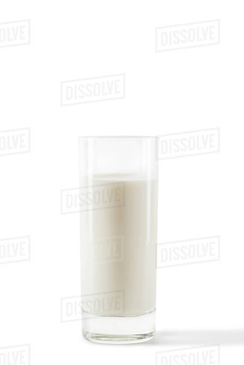 Glass of fresh milk for healthy breakfast isolated on white - Stock ...