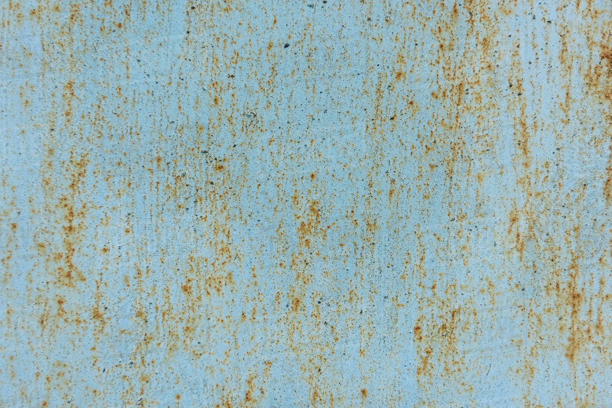 Close-up view of old scratched blue wall with rust background - Royalty ...