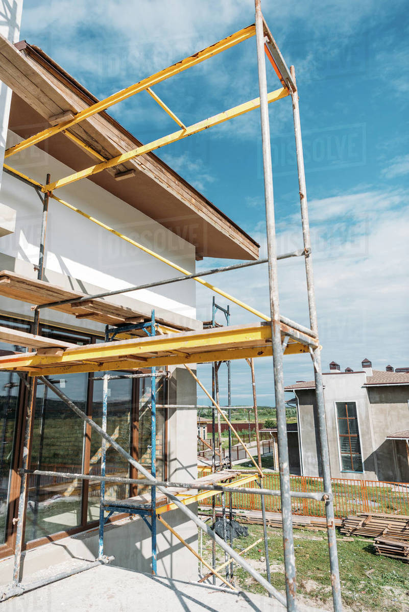 Scaffolding of construction site of modern building - Royalty-free ...