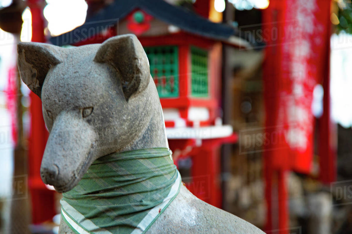 Statue Guardian Fox At Hanazono Shrine In Tokyo - Royalty-free Stock ...
