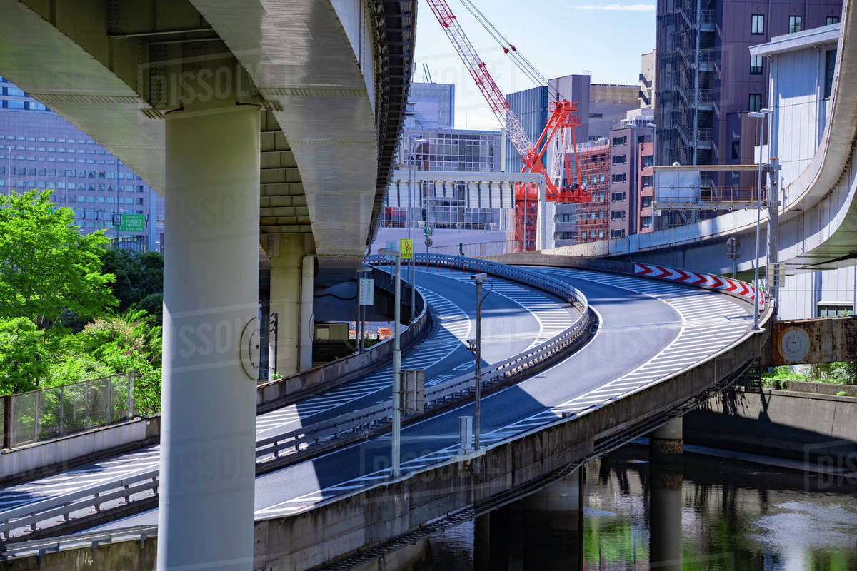 An empty city highway in Tokyo telephoto shot - Royalty-free Stock ...