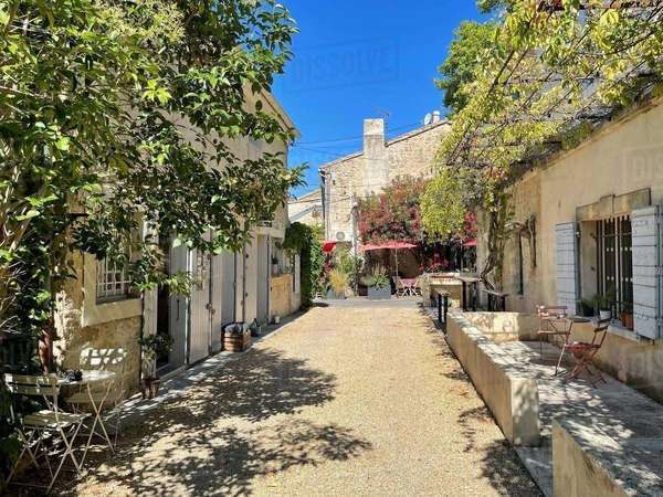 Empty street, Maussane-les-Alpilles, Bouches-du-Rhone, Provence-Alpes ...