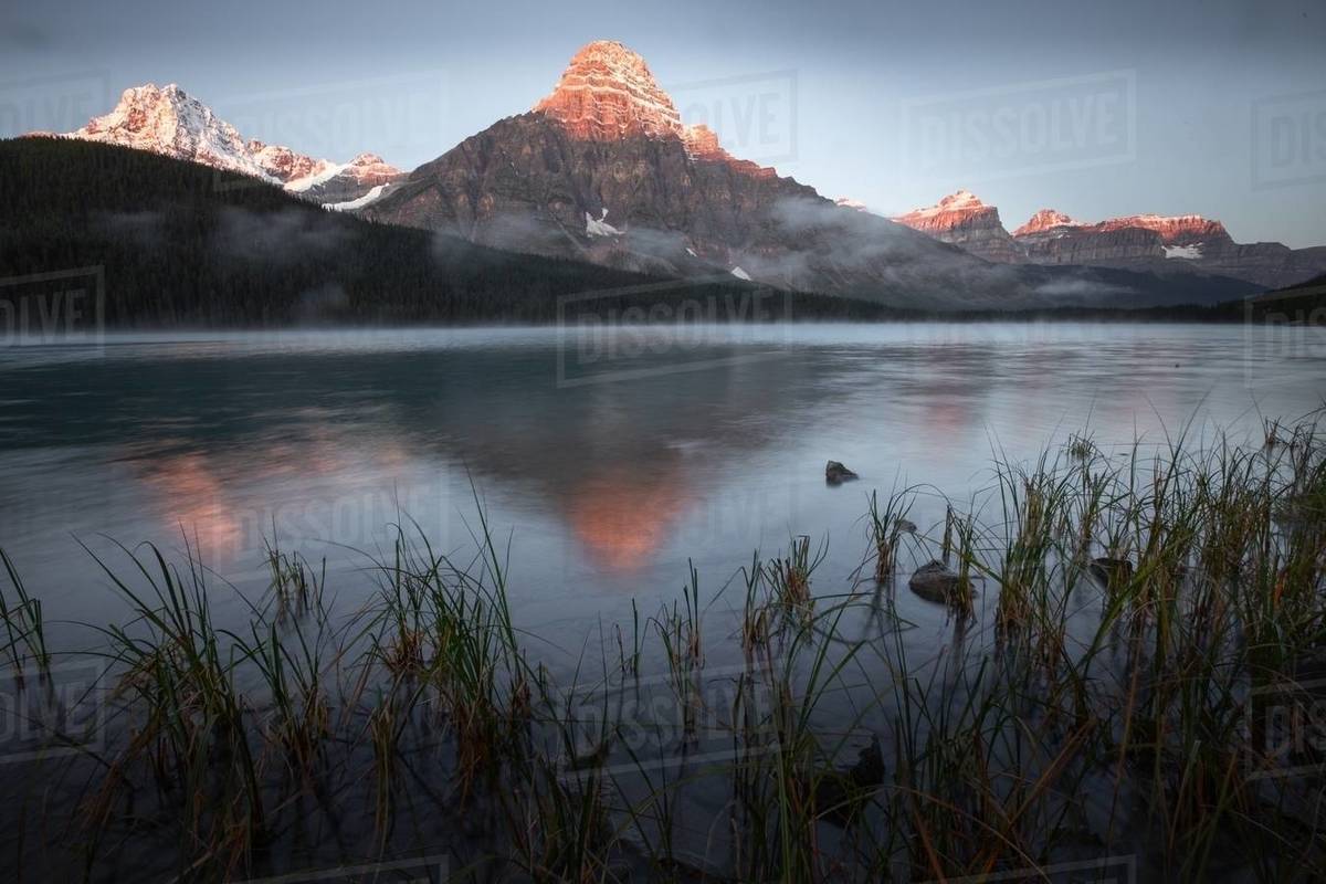 Mount Chephren and Lower Waterfowl Lake, Banff National Park, Canadian ...