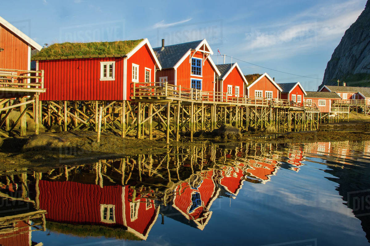 Row of traditional wooden houses, Norway - Royalty-free Stock Photo ...