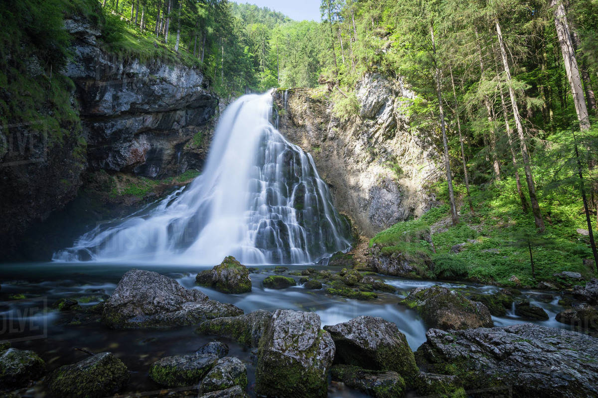Waterfall in the Austrian Alps, Salzburg, Austria - Royalty-free Stock ...