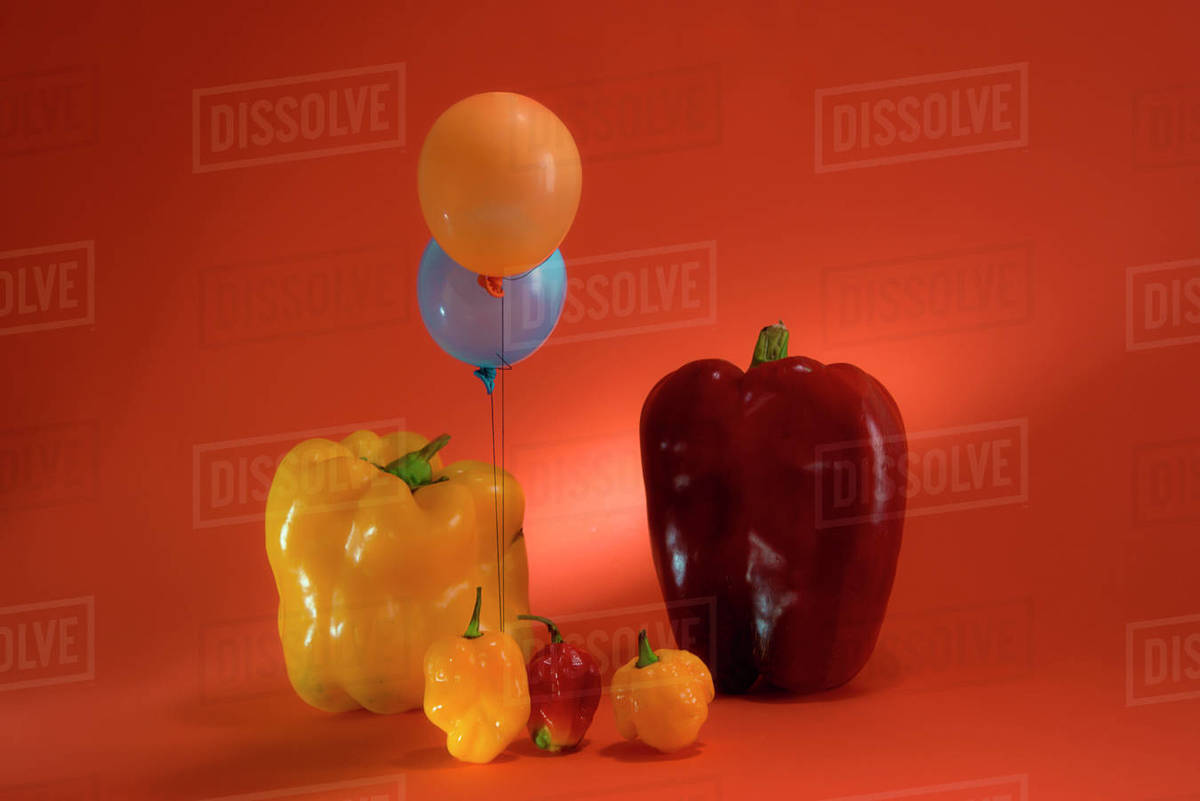 Conceptual family of peppers with balloons - Royalty-free Stock Photo ...