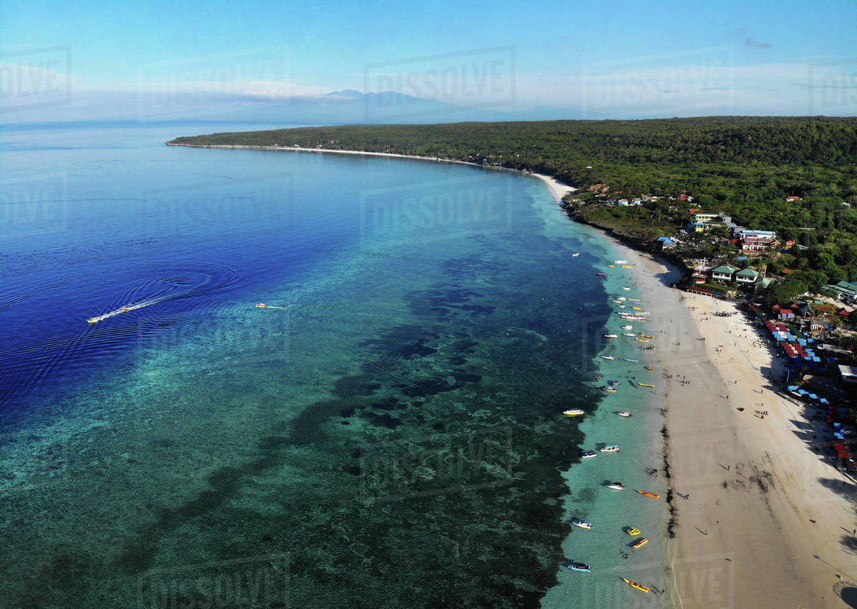 Aerial view of a tropical beach, Tanjung Bira Beach, Bulukumba Regency ...