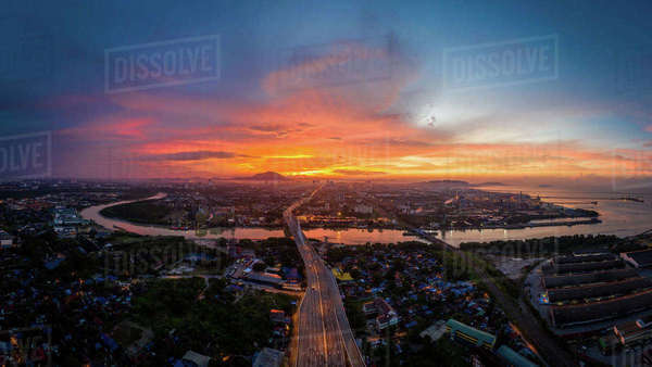 Aerial view of Butterworth, Seberang Perai, Penang, Malaysia - Royalty ...