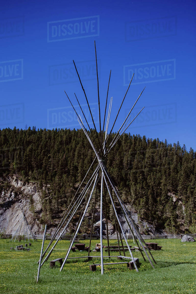 Teepee frame in a rural landscape, Canada - Royalty-free Stock Photo ...