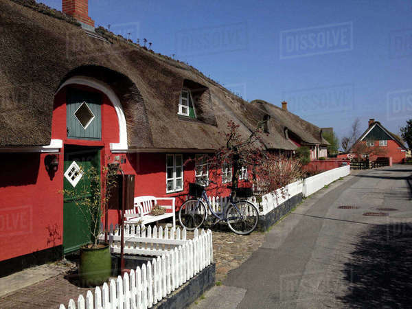 Traditional thatched cottages, Fanoe, Denmark - Royalty-free Stock ...