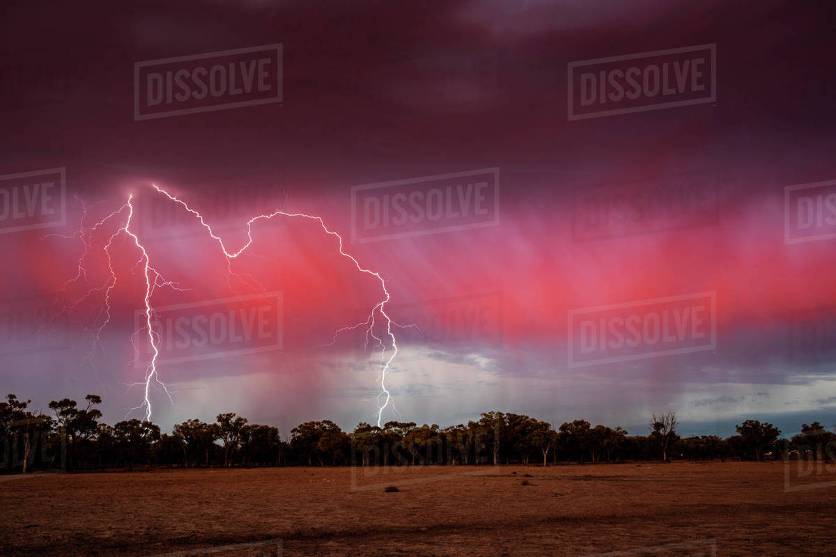 Lightning storm in the outback, West Queensland, Australia - Royalty ...