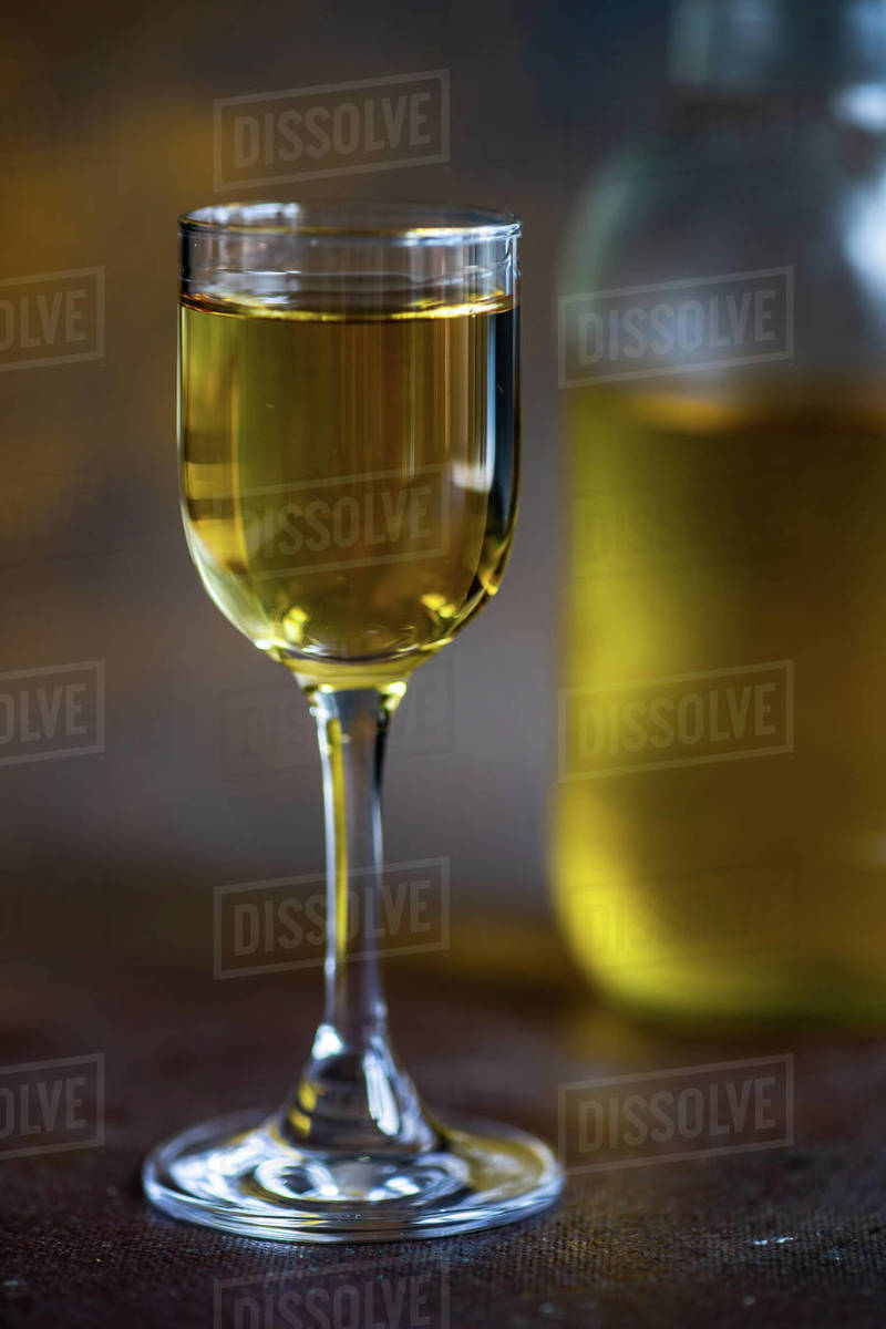 Bottle and glass of traditional Georgian chacha brandy - Royalty-free ...