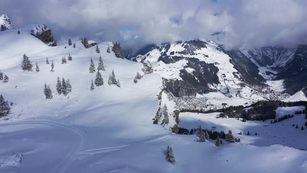 The Swiss Alps in winter. Snow covered mountains - Stock Video Footage ...