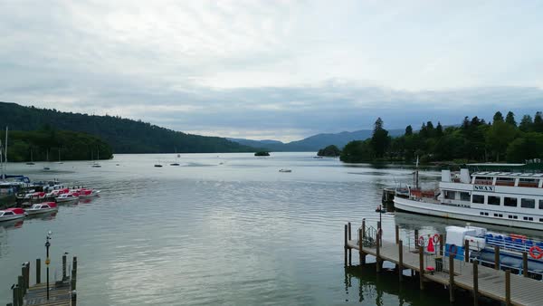 Windermere in the Lake District National Park - aerial view ...