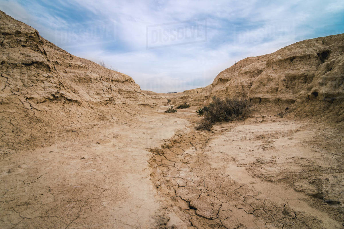 Amazing landscape of desert hills on background of blue sky - Stock ...